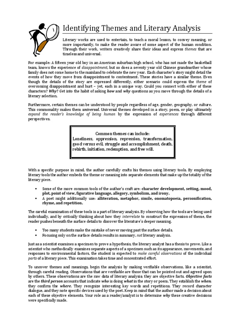 Analyzing Themes in Literature | PDF | Idea | Intelligence Analysis