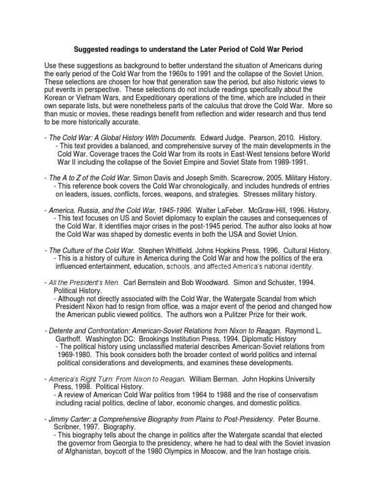 Cold War Reading 1965-91 | PDF | Cold War | Soviet Union