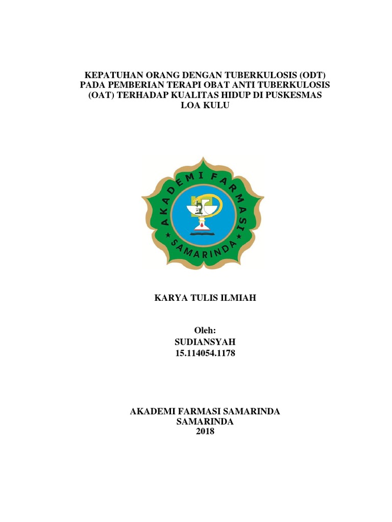 Kepatuhan Orang Dengan Tuberkulosis (Odt) Pada Pemberian Terapi Obat ...