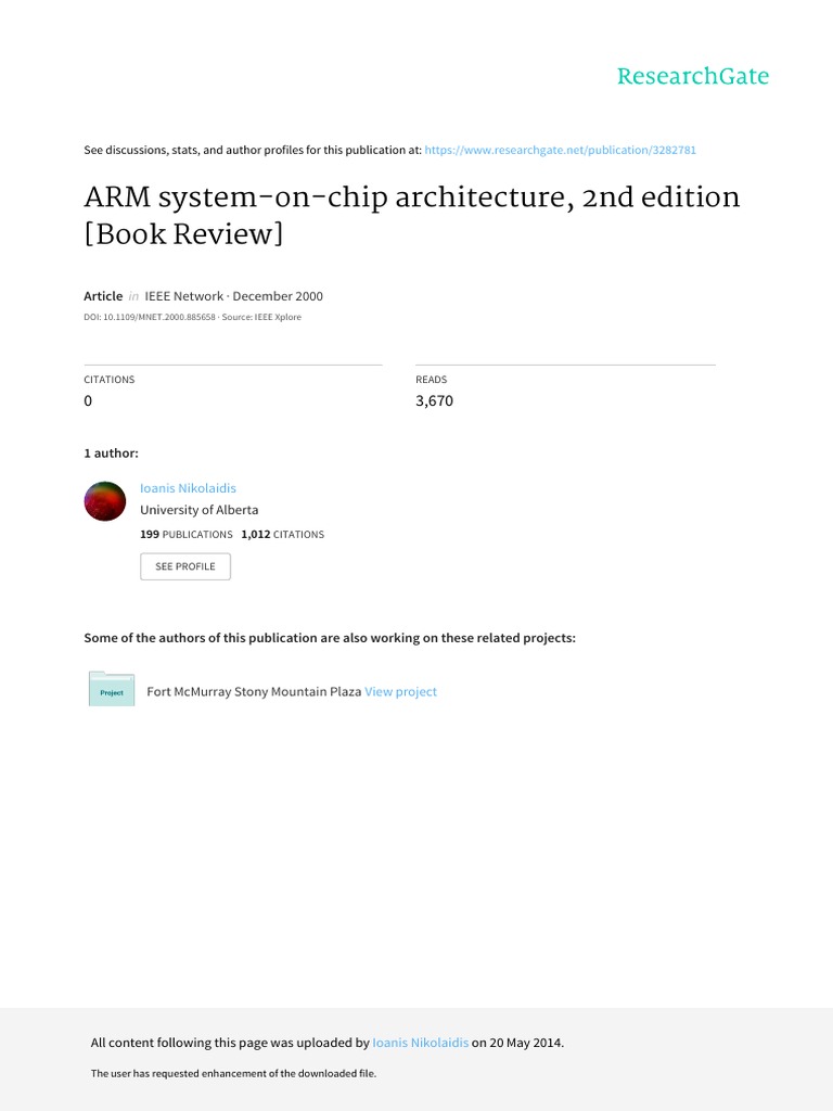 ARM System-On-chip Architecture 2nd Edition Book R | PDF | Arm Architecture | Microprocessor
