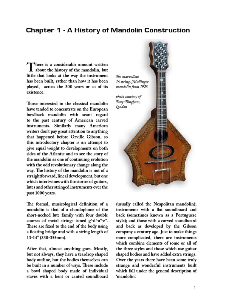 A History of Mandolin Construction PDF | PDF