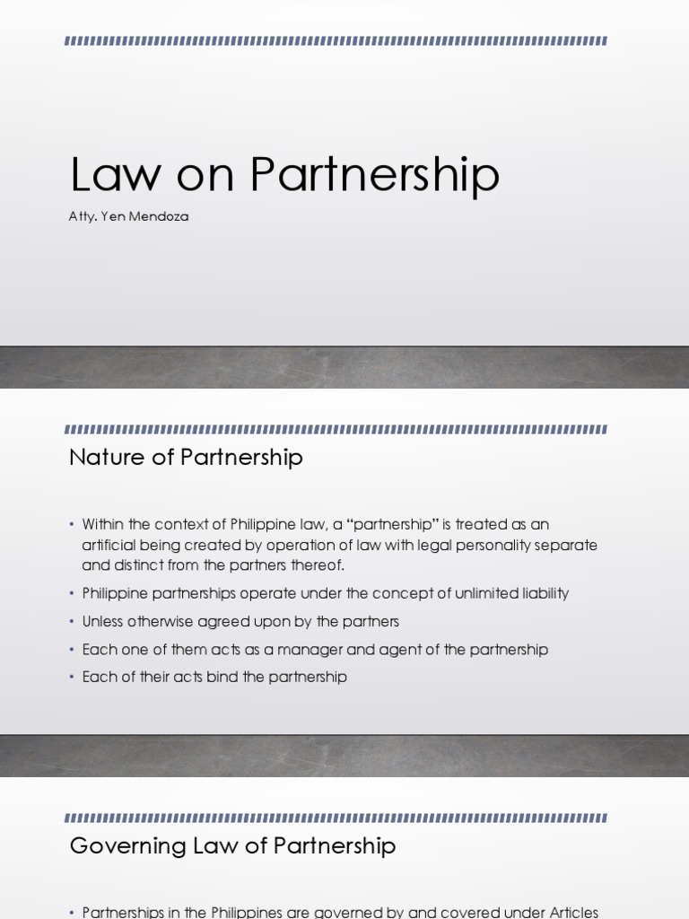 Law on Partnership | Partnership | General Partnership