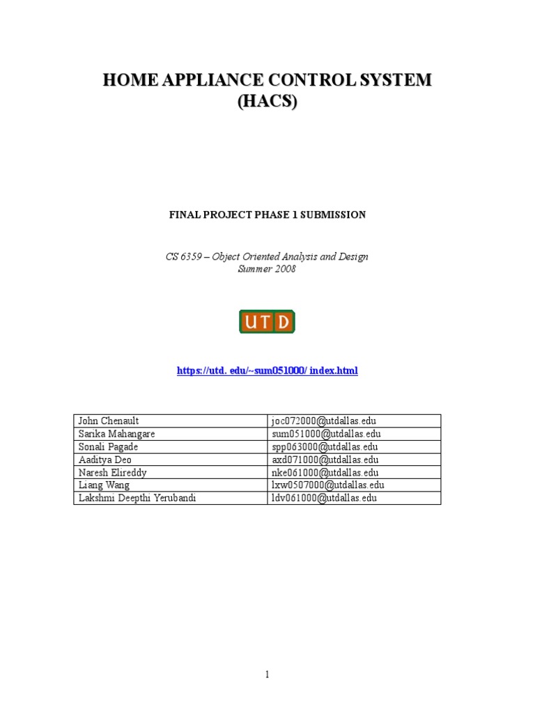 Home Appliance Control System (Hacs) | PDF | Inheritance (Object ...