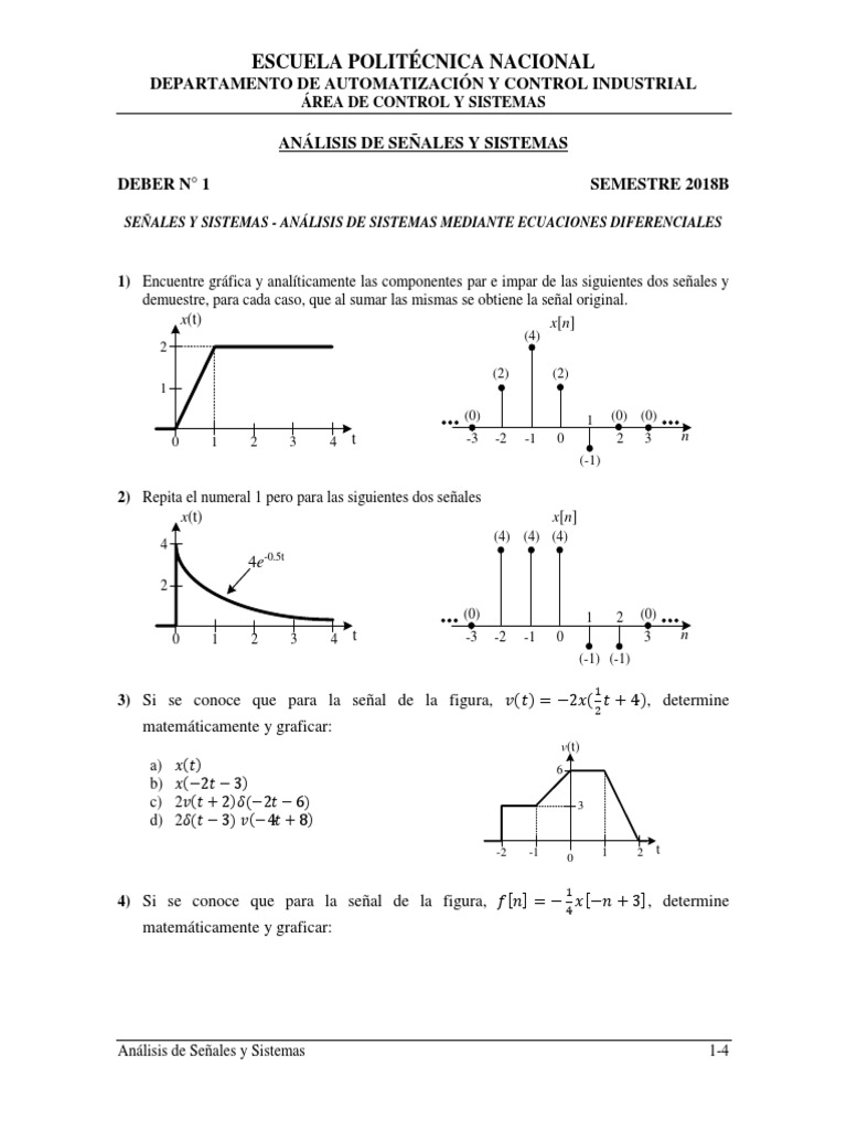 Deber1 2018B PDF | PDF | Linealidad | Sistema de ecuaciones lineales
