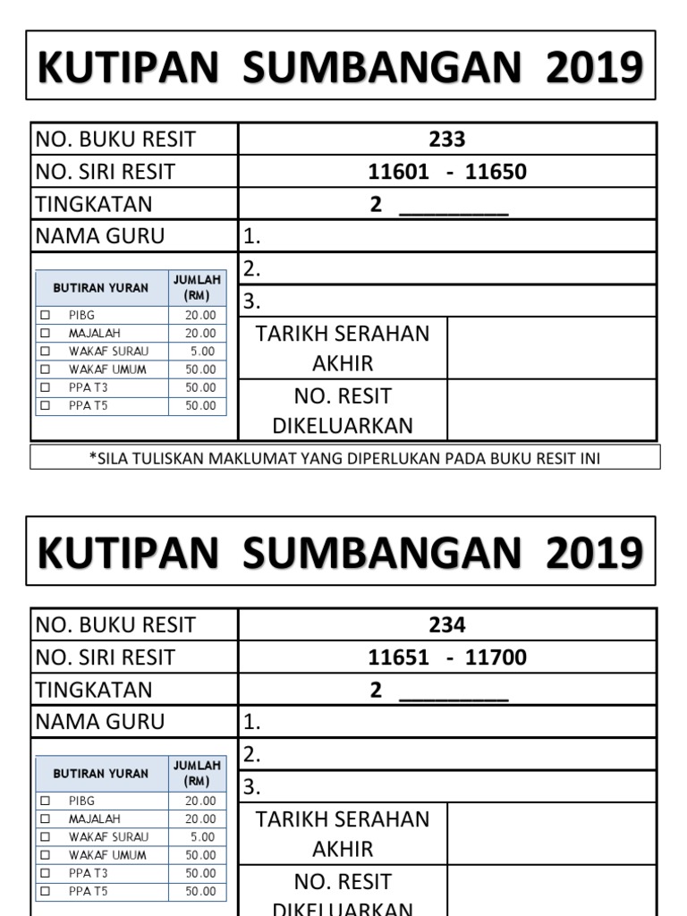 Cover Buku Resit 2019 PDF | PDF