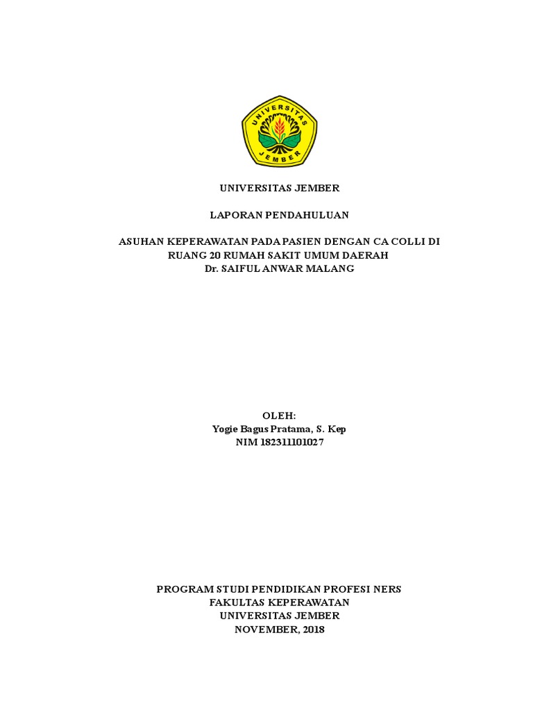 Laporan Pendahuluan CA Colli | PDF