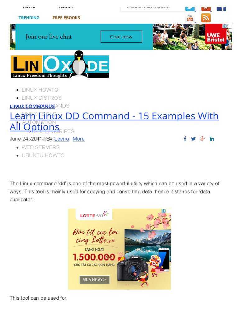 Learn Linux DD Command - 15 Examples With All Options | PDF | Utility ...