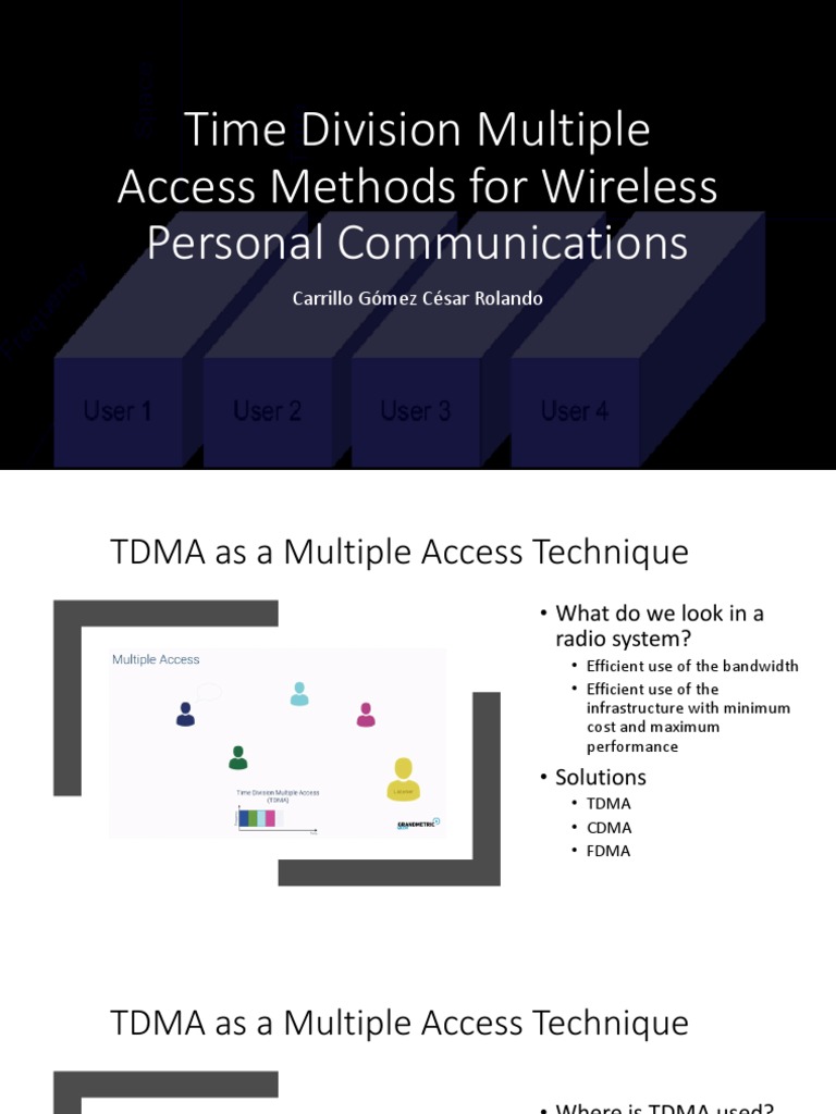 Time Division Multiple Access Methods For Wireless Personal ...