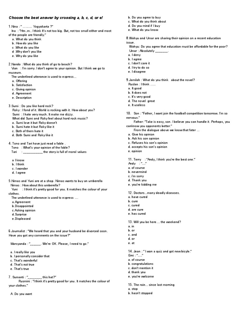 Soal Mid Bahasa Inggris Kelas XI | PDF