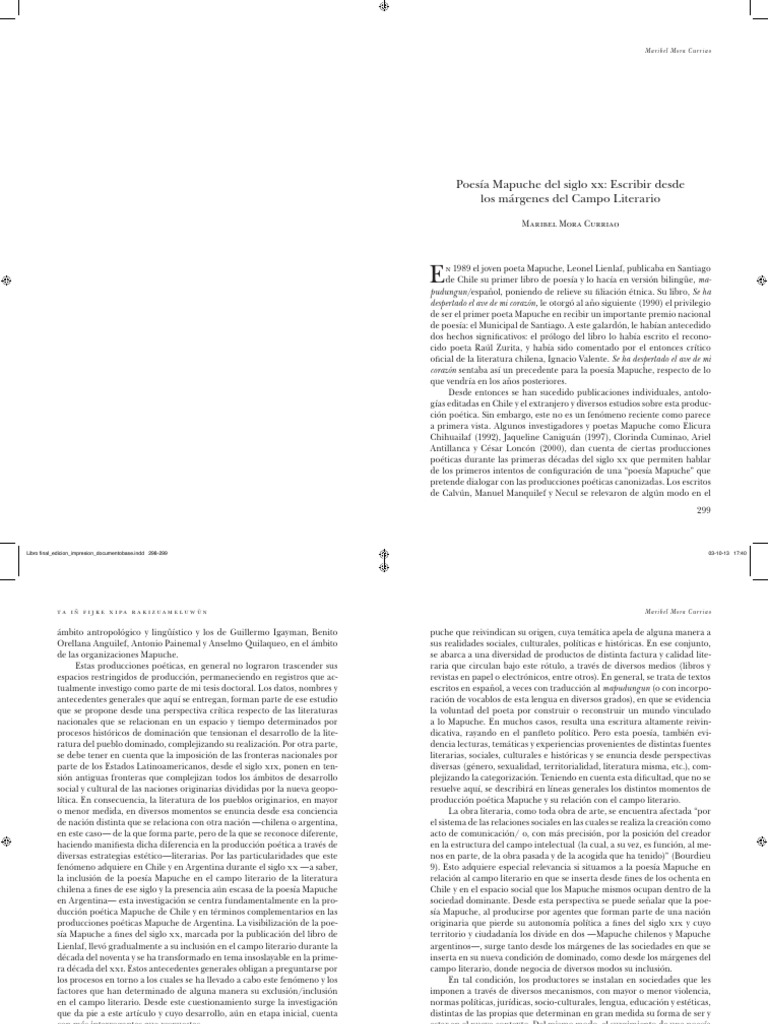 Poesía Mapuche: Margen y Resistencia | PDF | Poesía | Chile