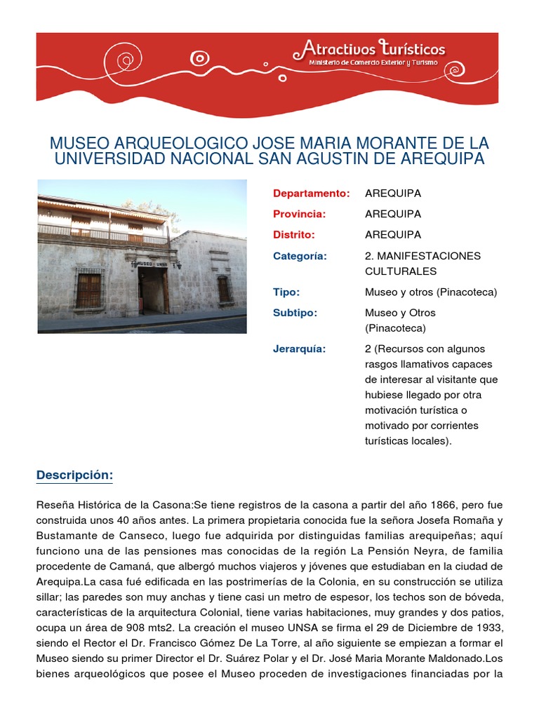 Ficha Del Museo Unsa | PDF | Museo