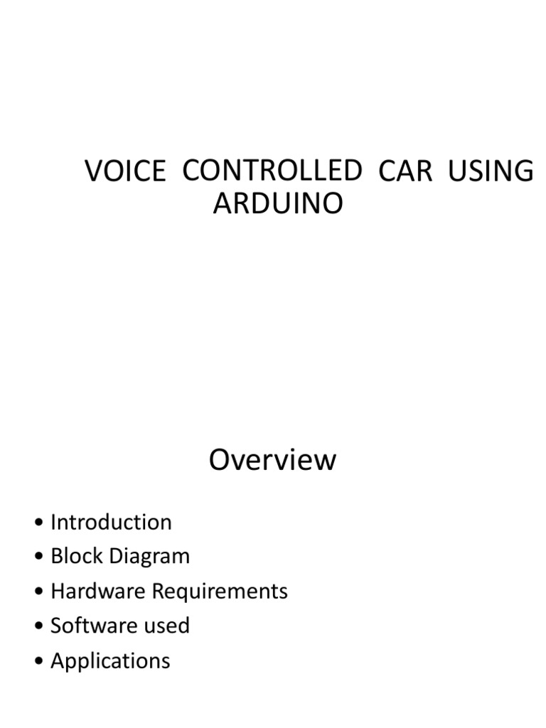 Voice Controlled Car | PDF | Arduino | Android (Operating System)