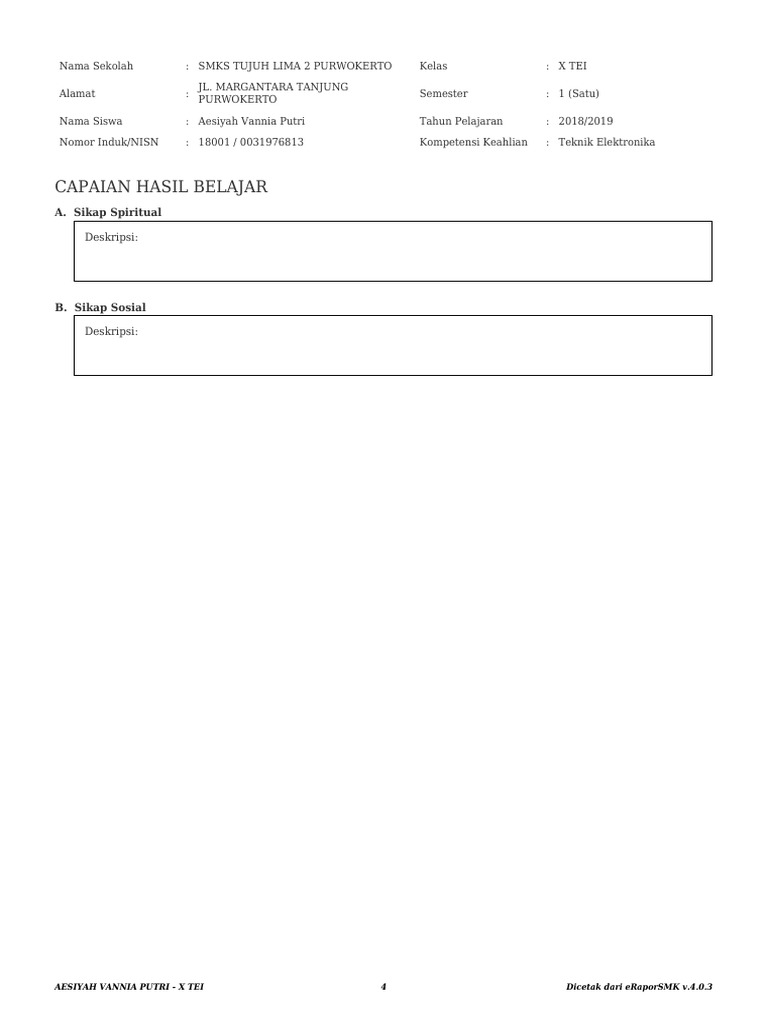 Contoh Erapor | PDF