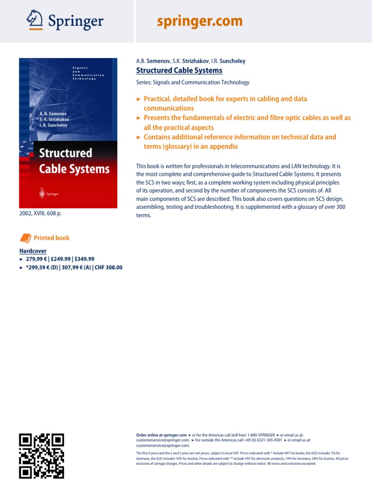 Structured Cable Systems: Printed Book | PDF | Telecommunication ...