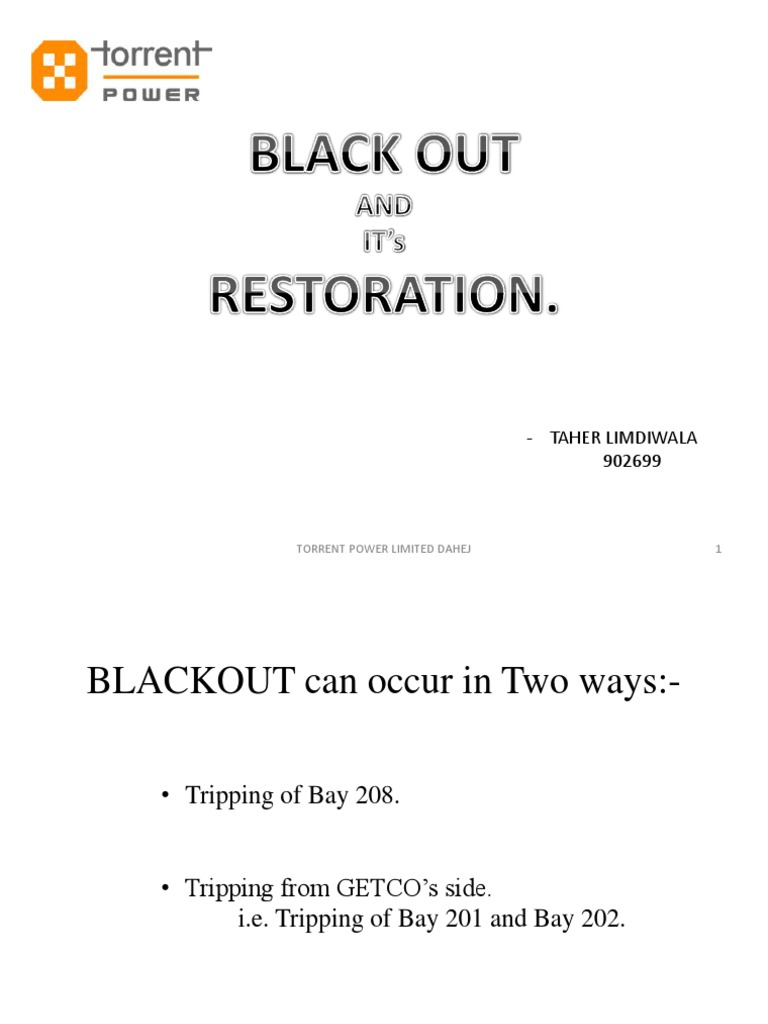 Blackout Restoration Process for TPL | PDF | Electrical Engineering ...