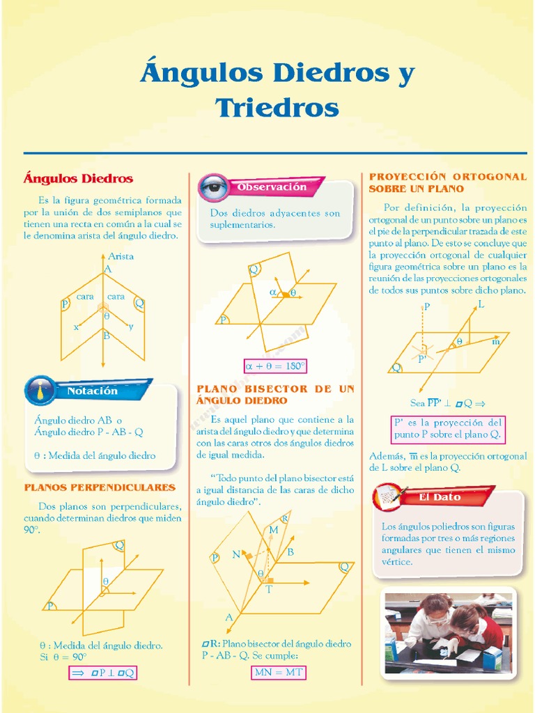 Guía 7 - Ángulos Diedros y Triedros | PDF