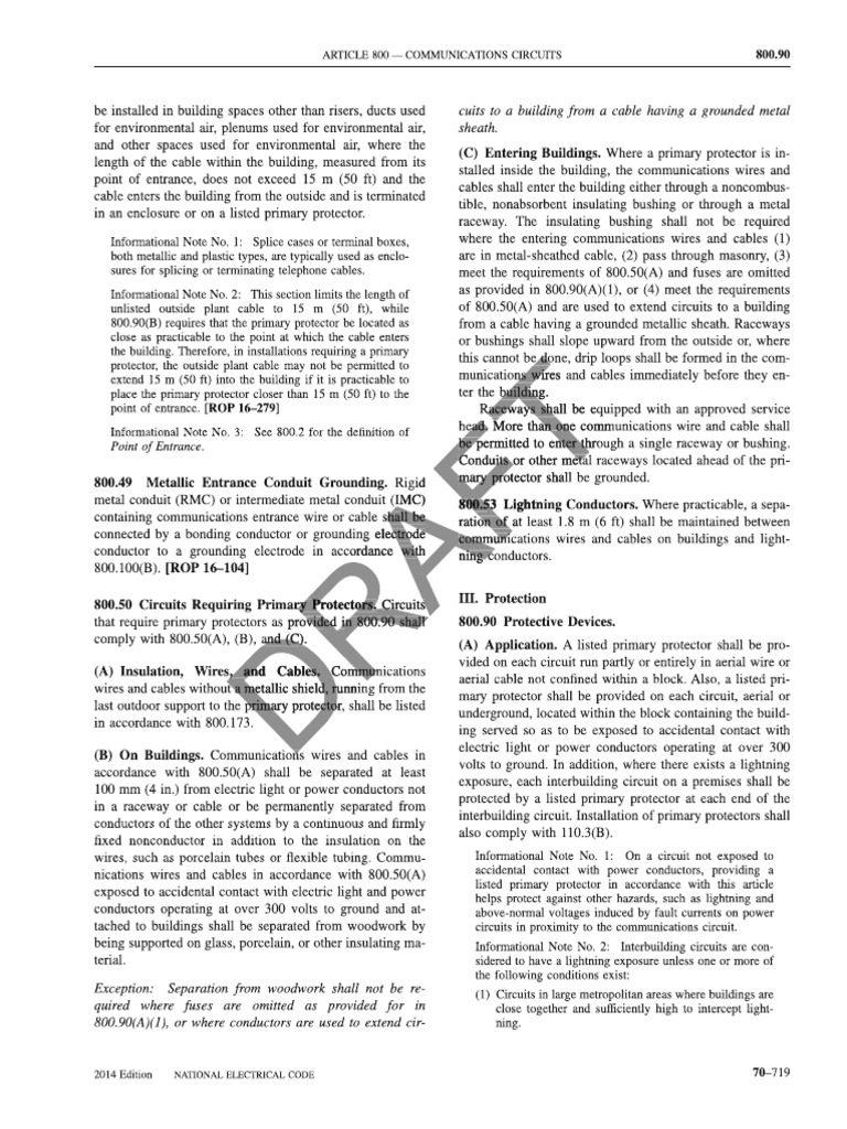 NEC Chapter 8 Communications Systems | PDF