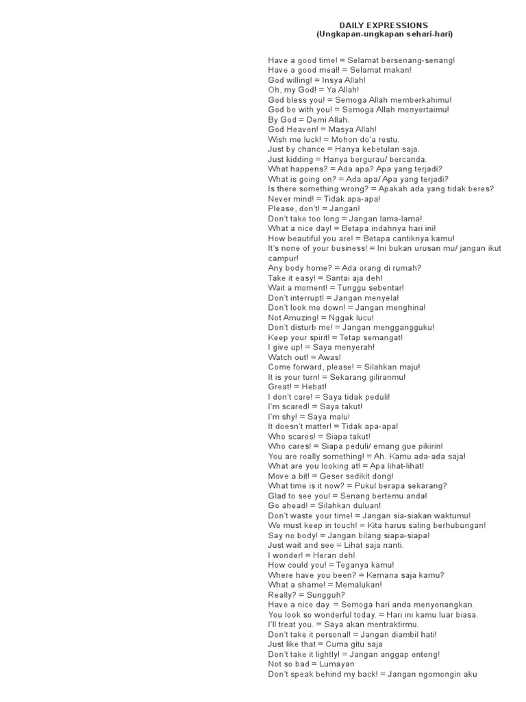 Daily English Expressions and Translations | PDF | Self-Improvement