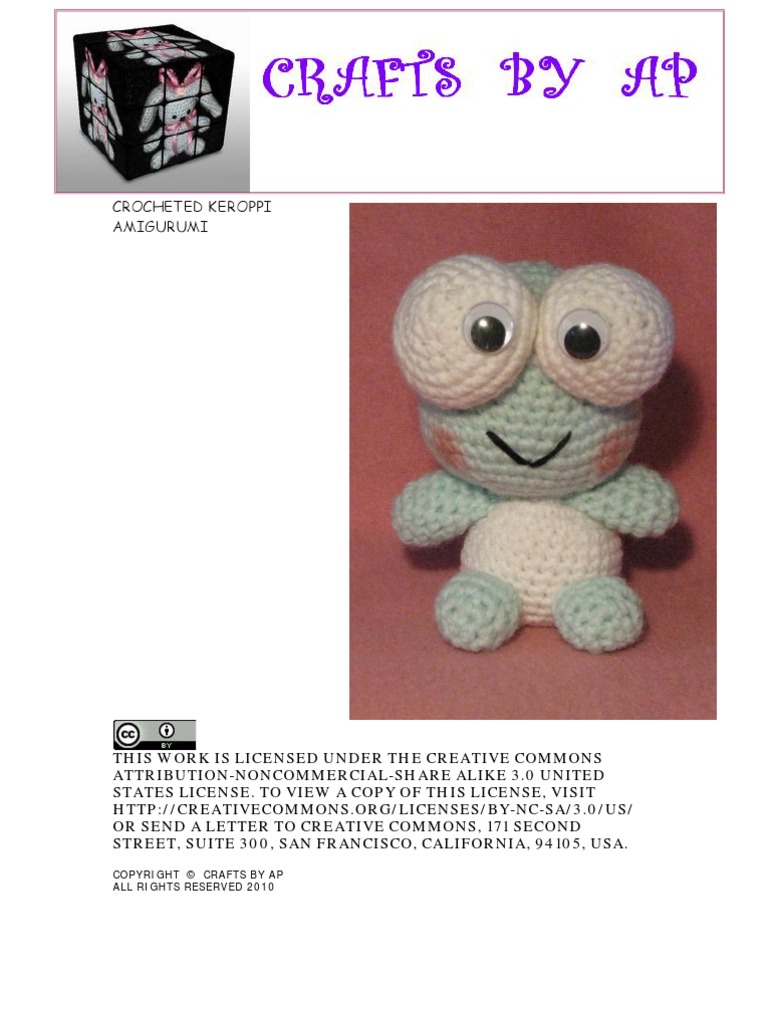 Crocheted Keroppi Amigurumi-1 | PDF | Crochet | Embroidery