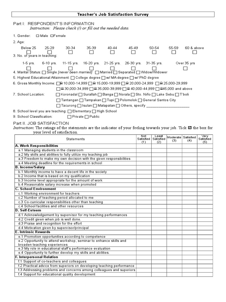 Teacher Satisfaction Insights | PDF | Teachers | Action (Philosophy)