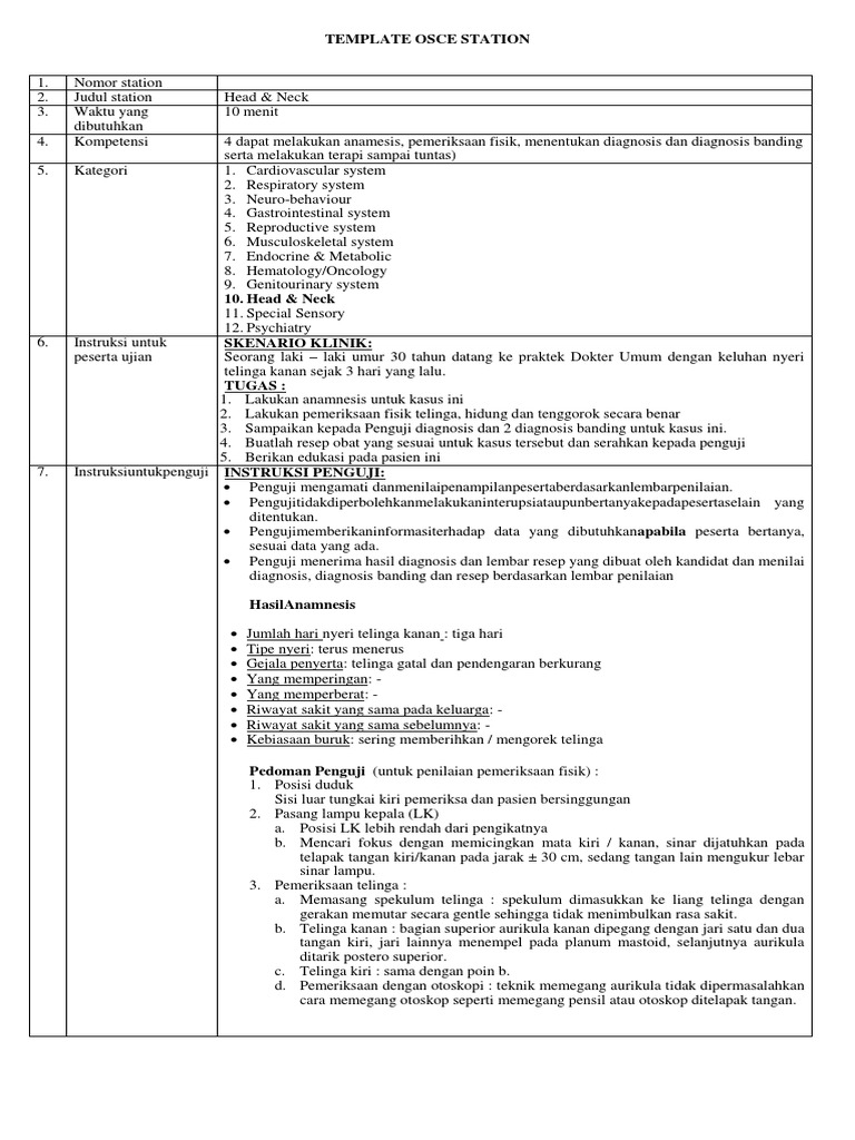 Form Template Soal Osce | PDF