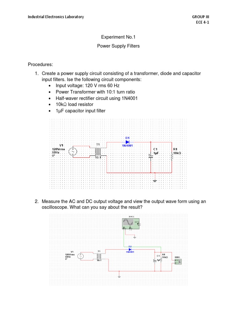 Industrial Electronics Laboratory Group Iii ECE 4-1 | PDF | Rectifier | Power Electronics