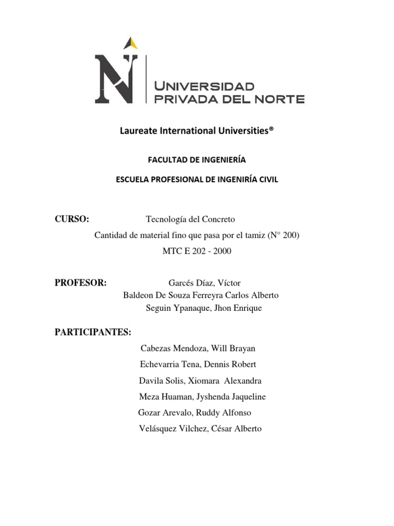 Tamiz 200 | PDF | Materiales | Naturaleza