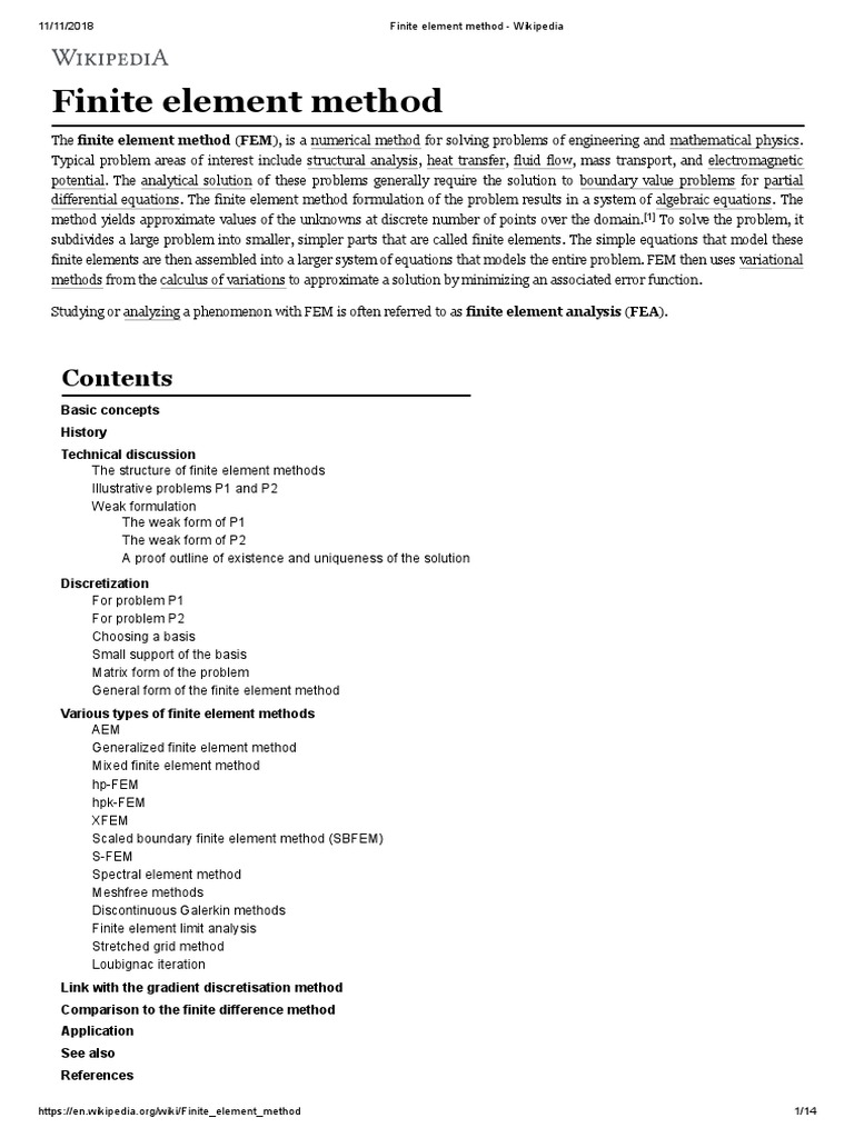 Finite Element Method - Wikipedia | Download Free PDF | Finite Element Method | Partial ...