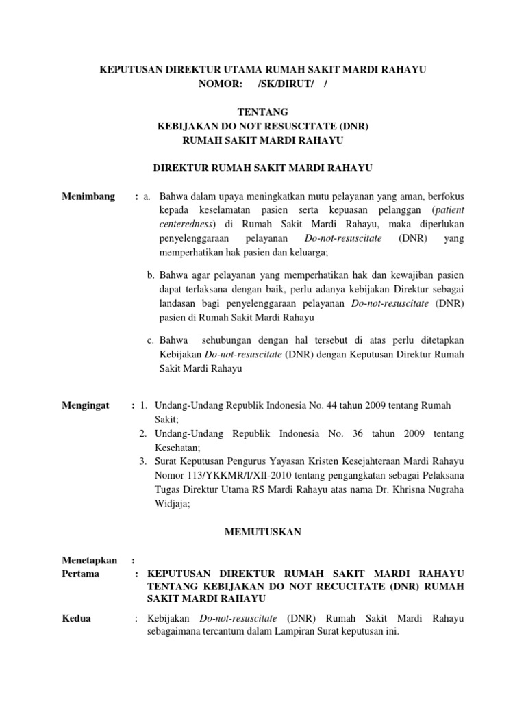 SK Kebijakan DNR | PDF