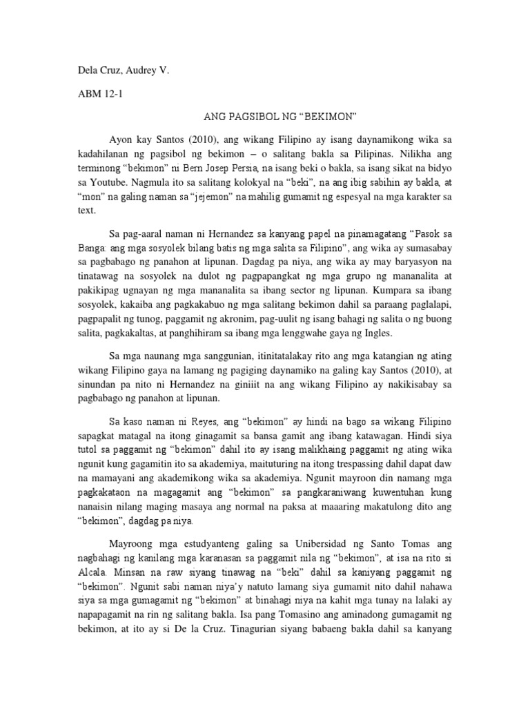 Ang Pagsibol NG Bekimon | PDF