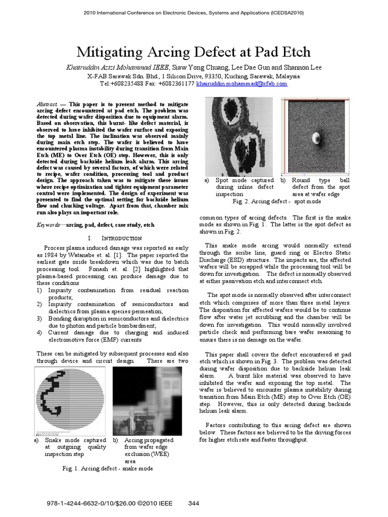 Mitigating Arcing Defect at Pad Etch | Download Free PDF | Helium ...