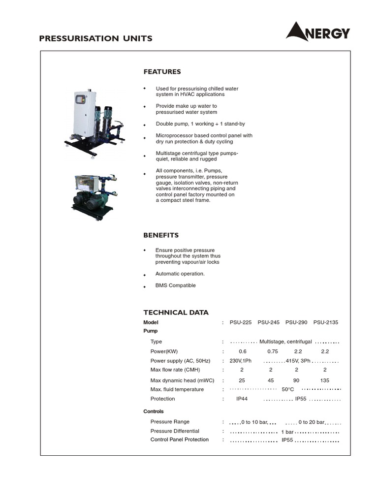 Chilled Water Pressurization Unit Overview | PDF | Valve | Switch