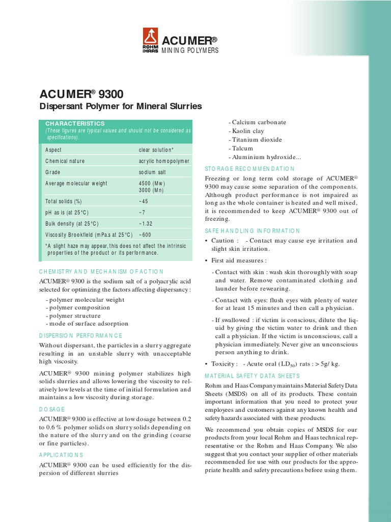 Primal AC 261 | PDF | Polymers | Sodium