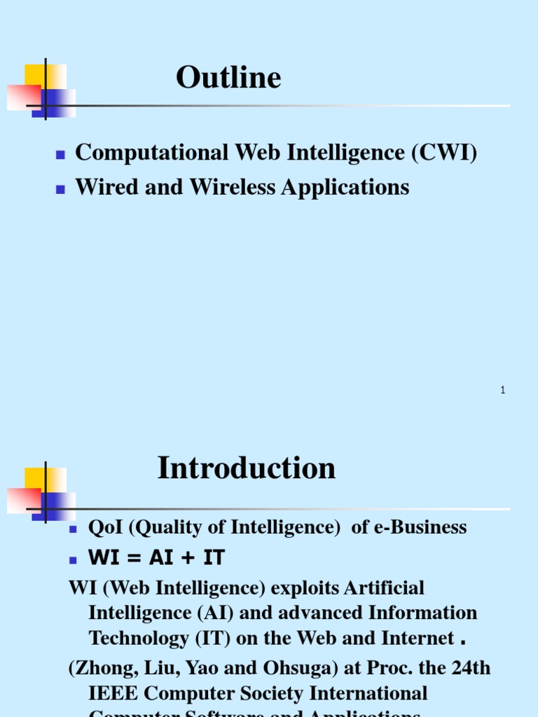 Outline: Computational Web Intelligence (CWI) Wired and Wireless Applications | PDF | Artificial ...