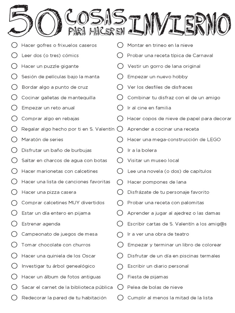 50 Cosas en Invierno | PDF