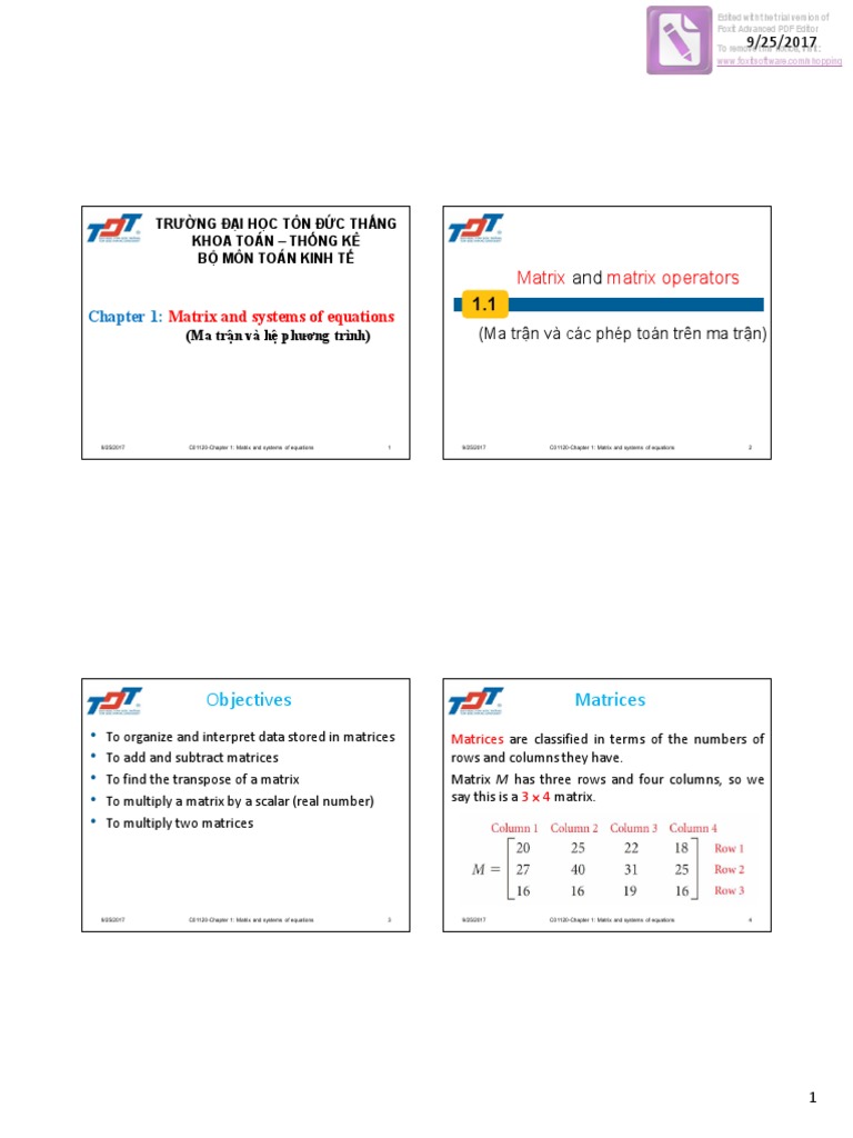Chapter 1 SV | PDF | Matrix (Mathematics) | System Of Linear Equations