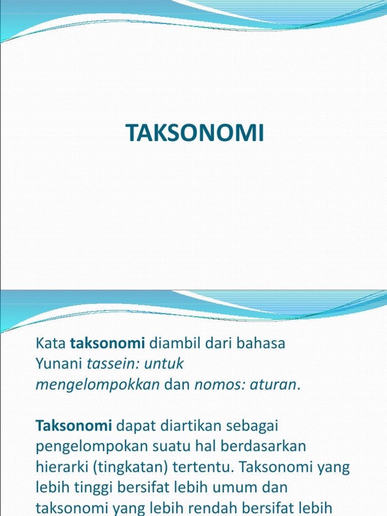 Prinsip Dasar Taksonomi | PDF
