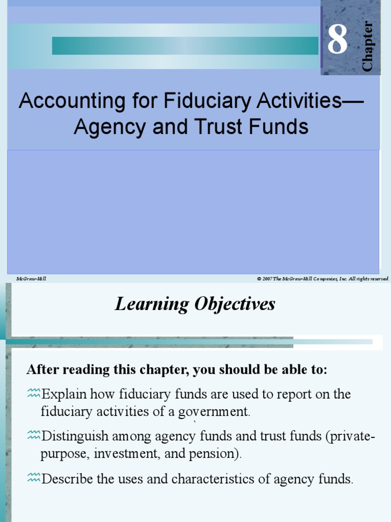 Accounting For Fiduciary Activities - Agency and Trust Funds | PDF ...
