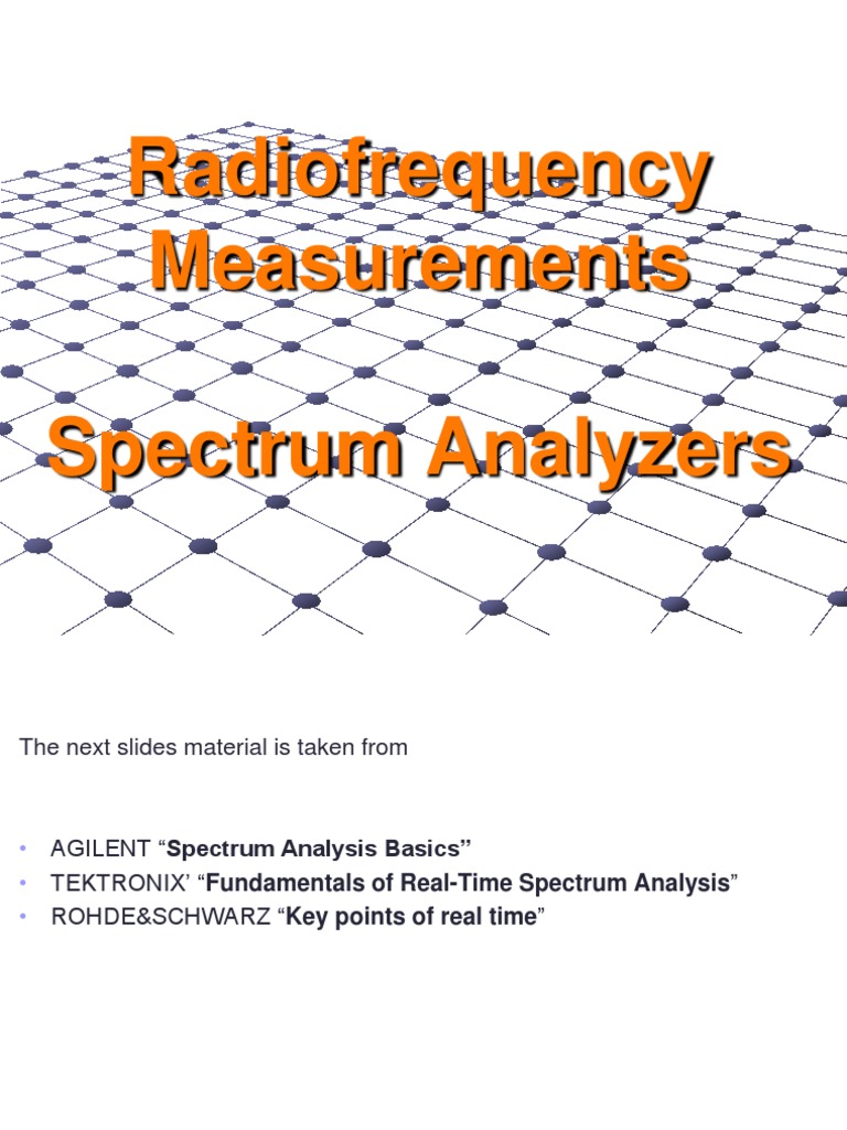 Spectrum Analysis Back To Basic Slides | PDF | Bandwidth (Signal ...