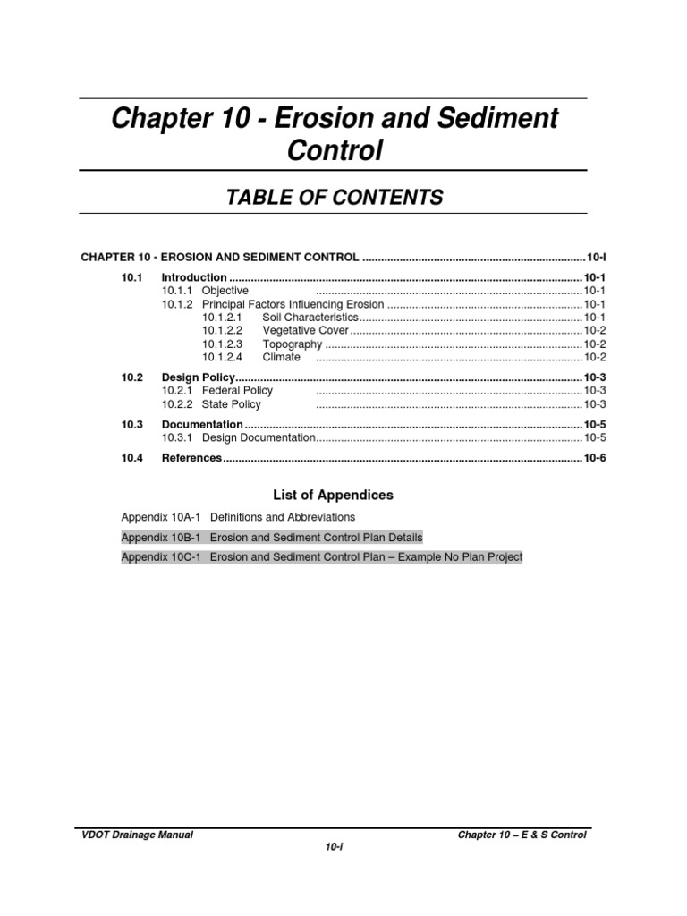 Drain Manual Chapter 10 | PDF | Surface Runoff | Erosion