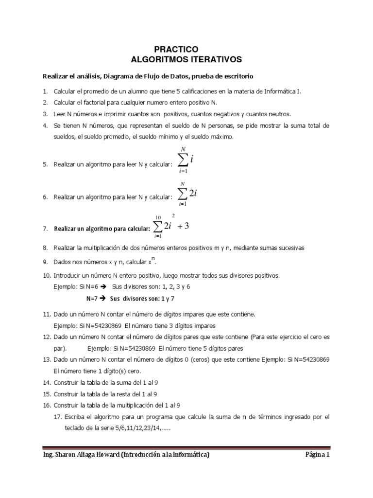 Algoritmos Iterativos | PDF | Algoritmos | Entero