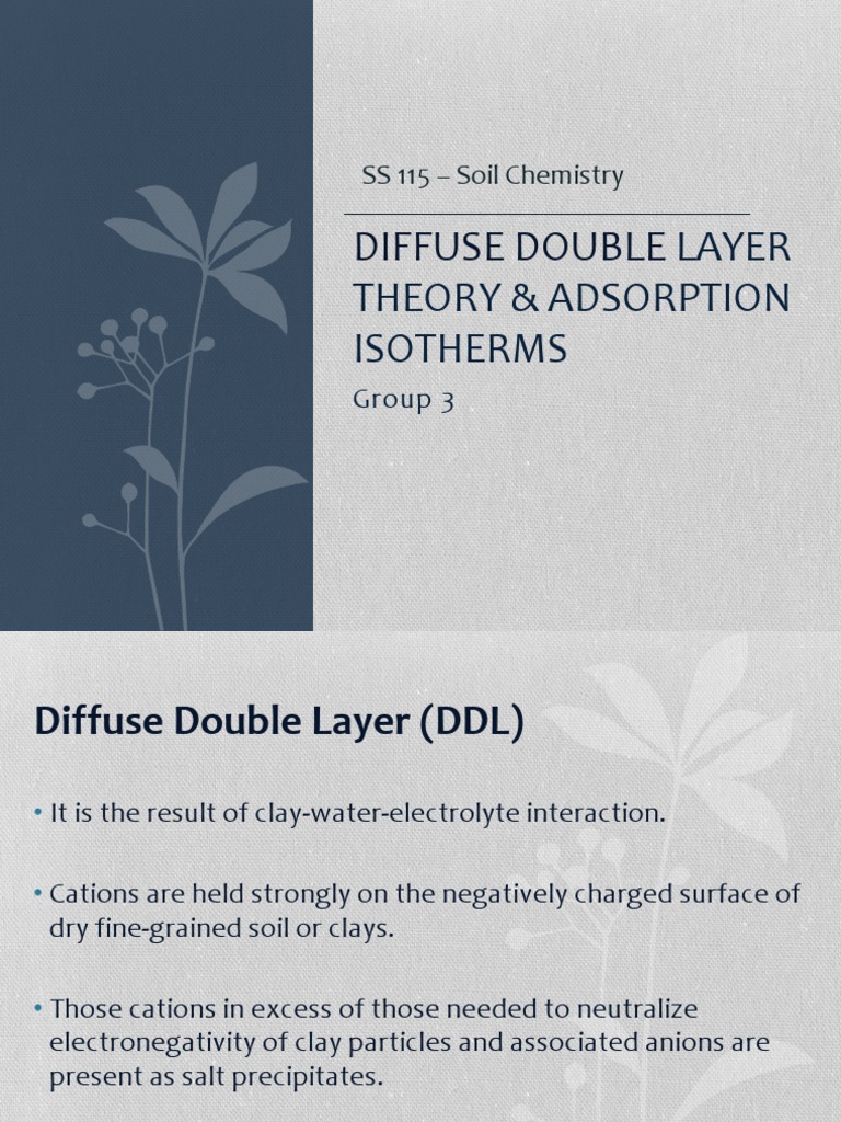 Diffuse Double Layer | PDF | Adsorption | Physics