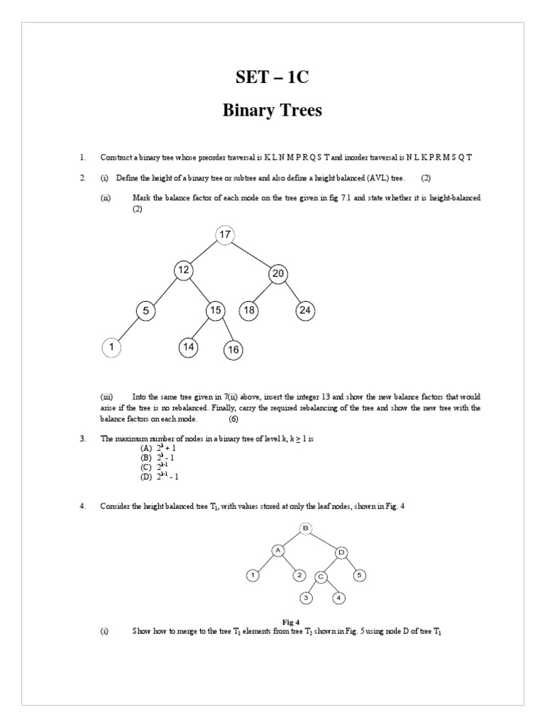 Assignment IC Binary Trees PDF | PDF | Applied Mathematics | Discrete Mathematics