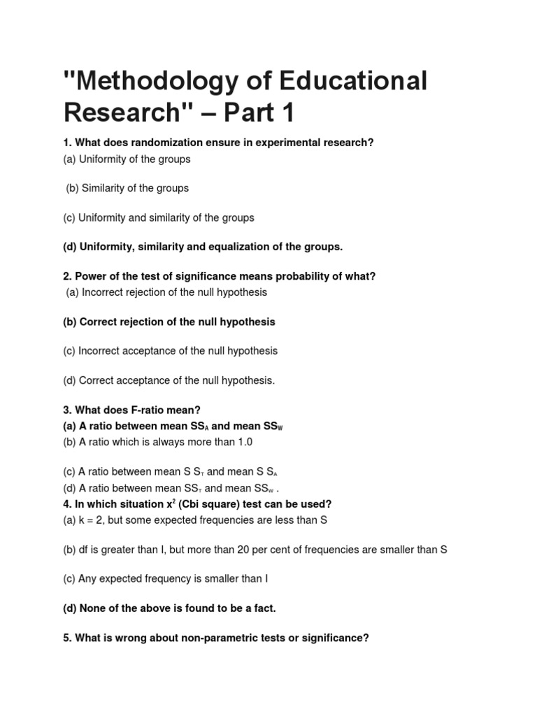 Methodology of Educational Research | PDF | Analysis Of Variance ...