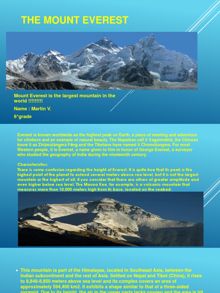 The Mount Everest: Mount Everest Is The Largest Mountain in The World ...