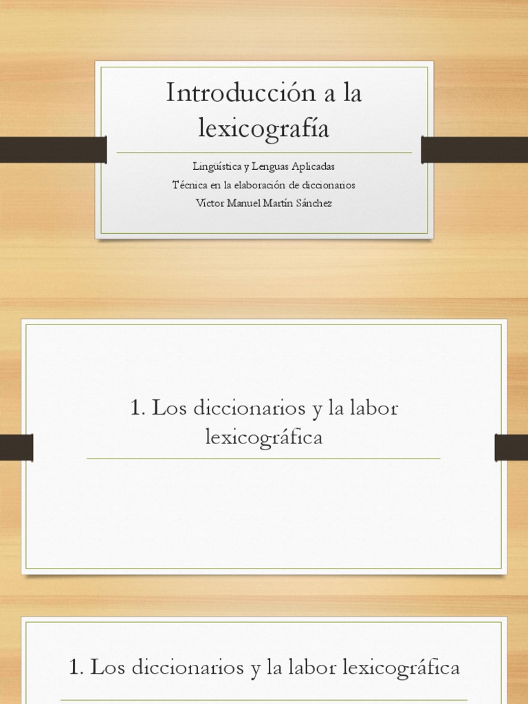 Introducción a la lexicografía | Diccionario | Lengua española | Prueba ...