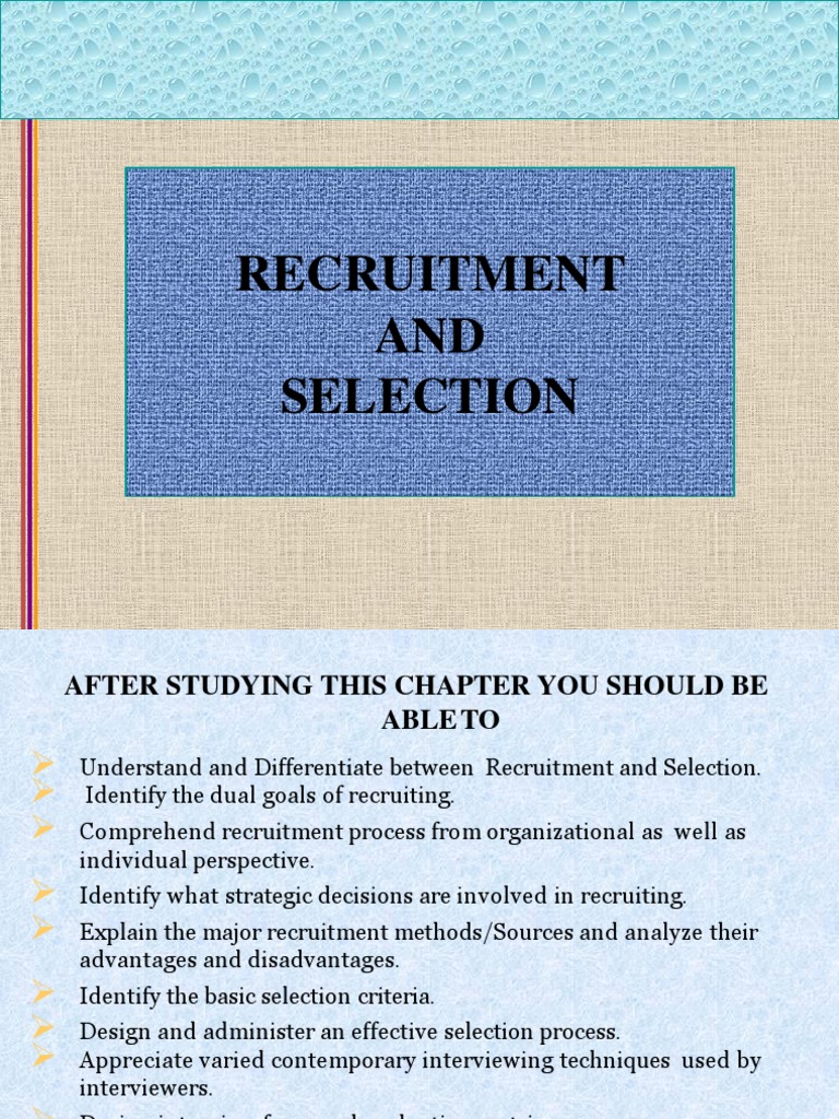 Recruitment and Selection Strategies Guide | PDF | Part Time Contract ...