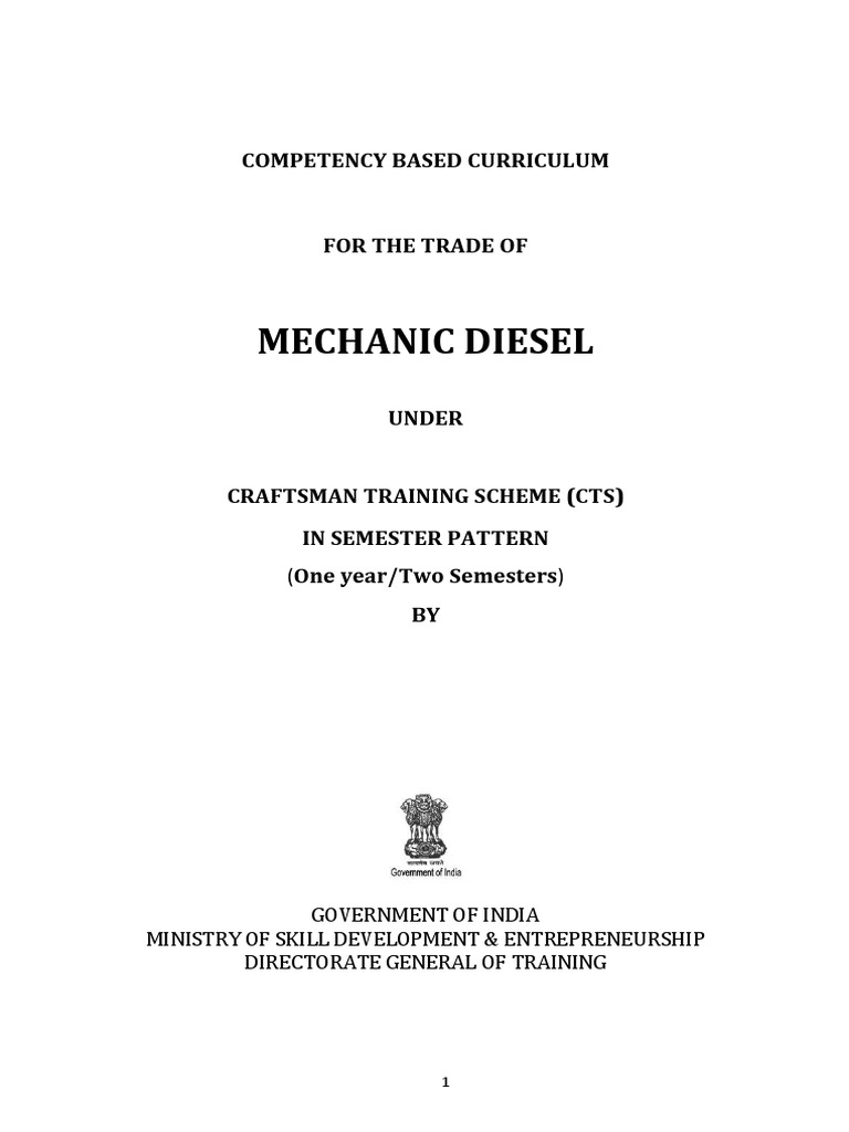 Mechanic Diesel: Competency Based Curriculum | Download Free PDF ...