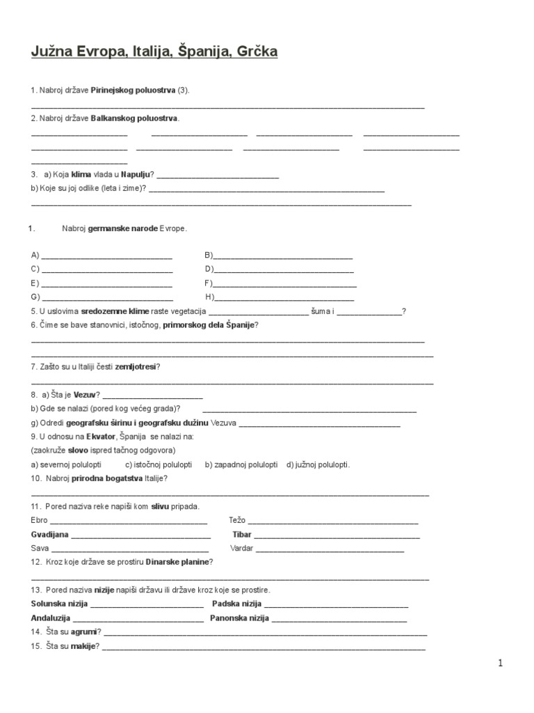 Juzna Evropa Italija Spanija Grcka | PDF