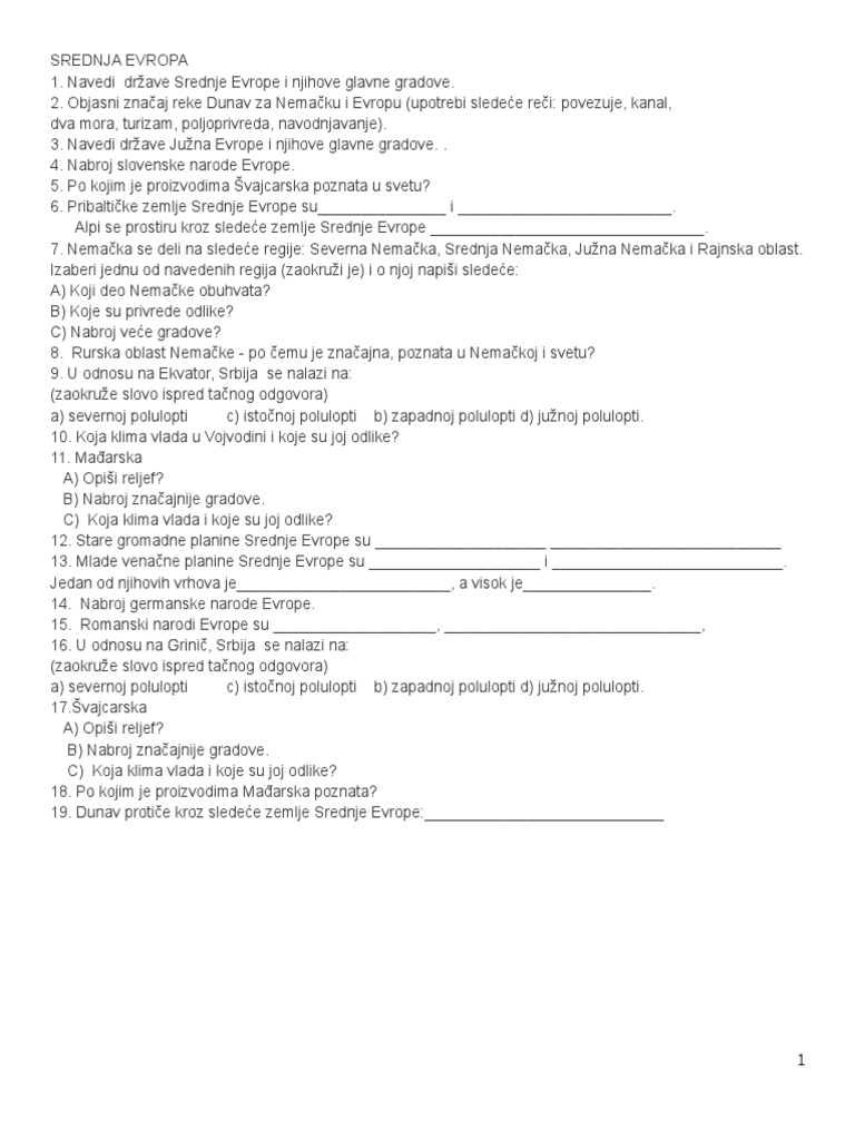 Srednja Evropa | PDF